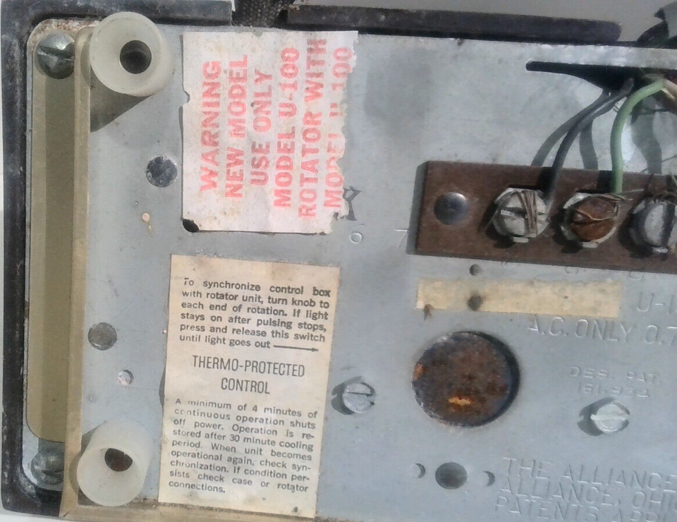 VINTAGE Alliance TENNA ROTOR Antenna Rotator/Turner/Motor Model U-100 ...