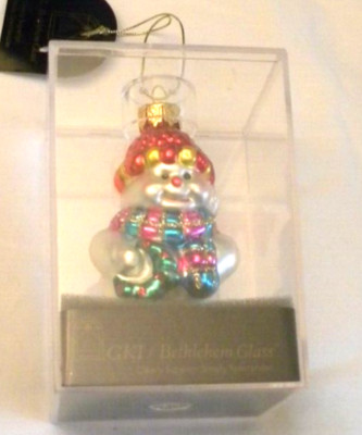 GKI / Bethlehem Glass Snowman Christmas Ornament | eBay