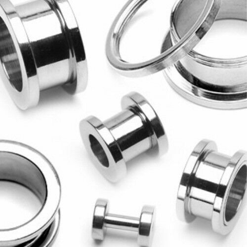 12pc Steel Screw Fit Tunnels Wholesale Plugs Earlets Gauges 00g 0g 2g ...