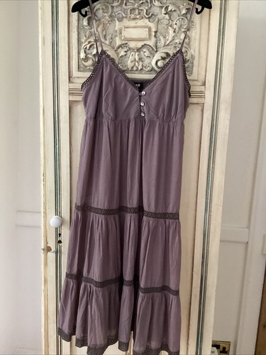 H&M Sundress Size EUR 40 /14 Layered Boho , Gypsy , Buttons , Spaghetti ...