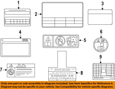 KIA OEM 12-25 Cadenza Information Labels Labels-Fan Label 253881P000 | eBay