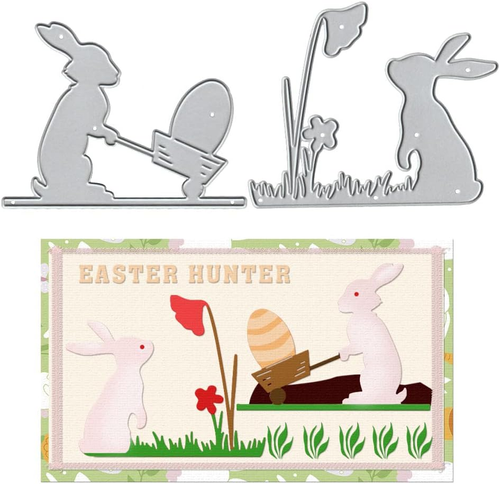 Rabbits Cutting Dies Animals Die Cuts for Card Making - Flowers ...