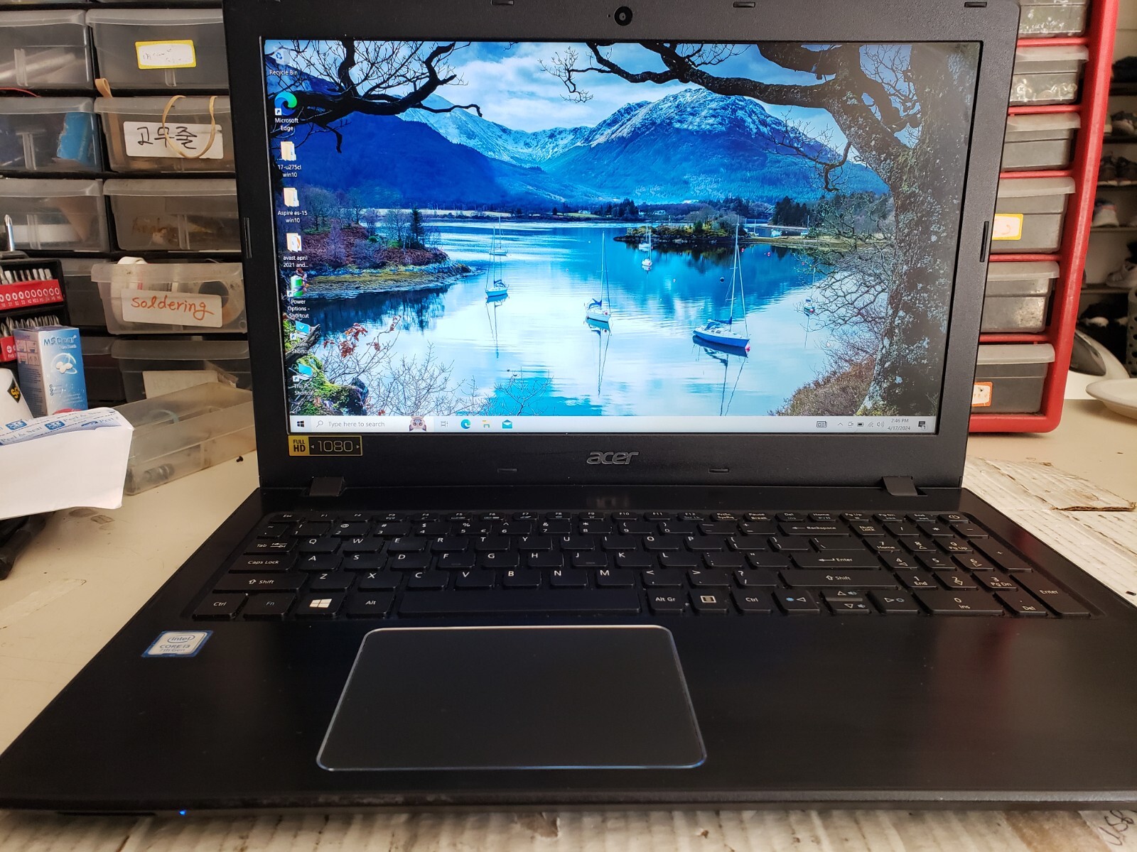 Acer Aspire E5-575 Laptop, 15.6", 500GB SSD, intel i3-7100U CPU 2.4 GHz ...