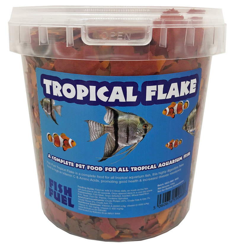 Fish Fuel Aquarium Food 1 litre Buckets - Tropical Flake, Goldfish ...