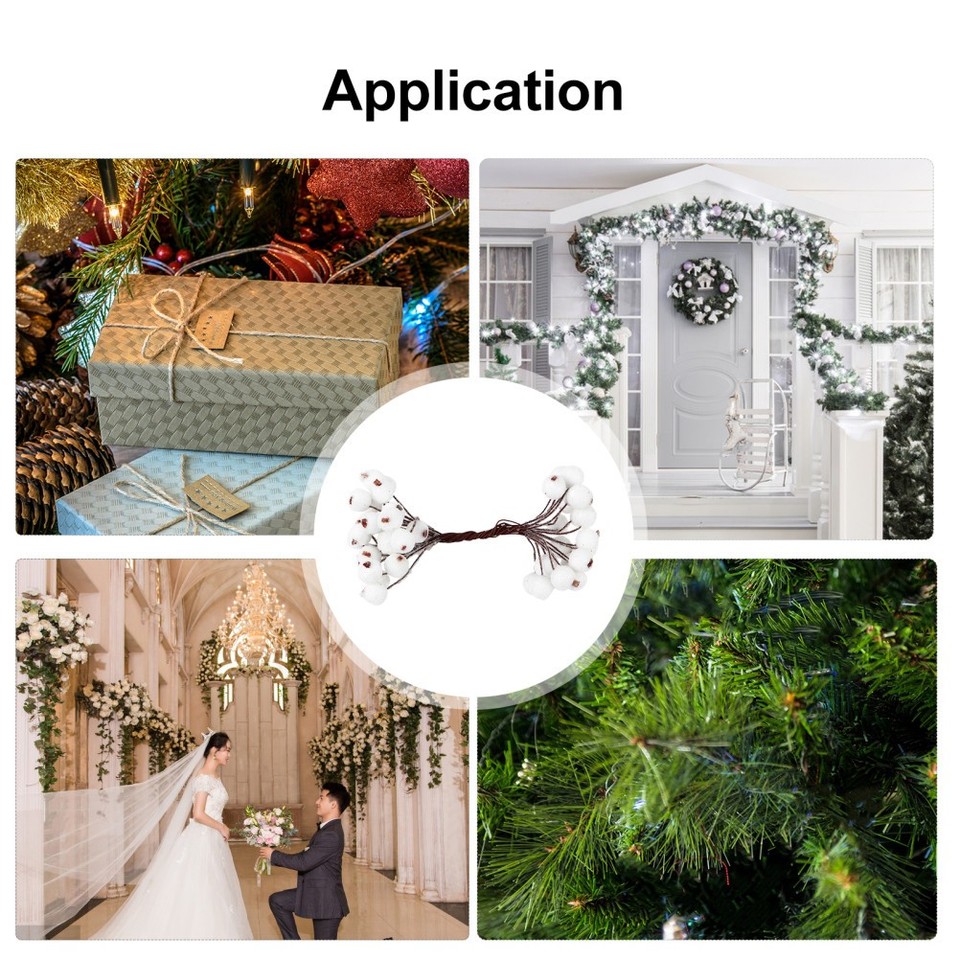 5 Pcs Christmas Frosted Artificial Berry Flower Decor for Home Office ...