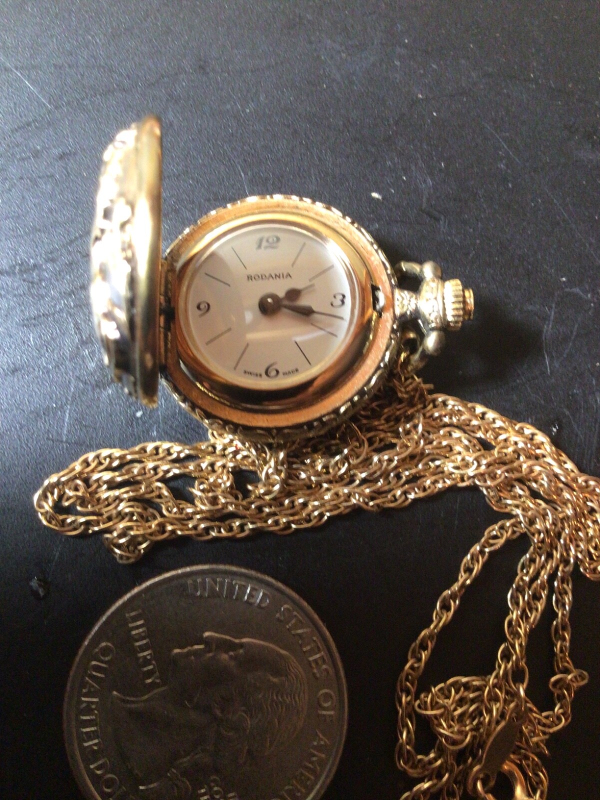 Vintage Rodania horse pocket watch with chain - Gem