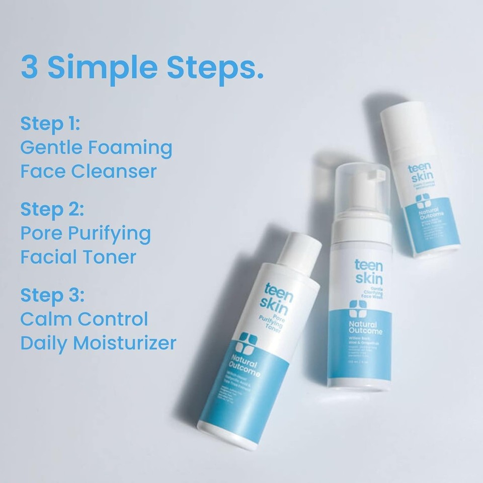 Teen Skin Care Kit 3-Step | Acne Face Wash Skin Care Regimen | Teen ...