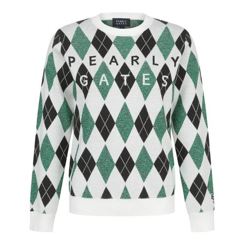 Genuine PEARLY GATES GOLF Womens Colored Argyle Jacquard Logo Sweater ...