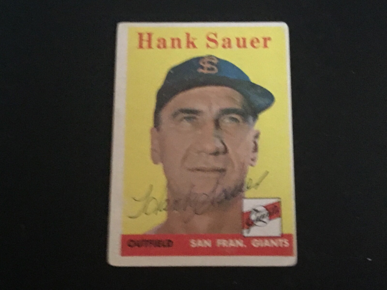 autographed 1958 Topps Hank Sauer. Dec 2001. #A-1 | eBay