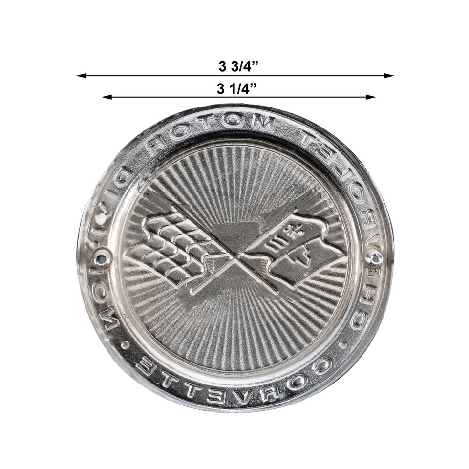 Red Cloisonné Front Hood Nose Emblem with Crossed Flags for 1963-64 C4 ...