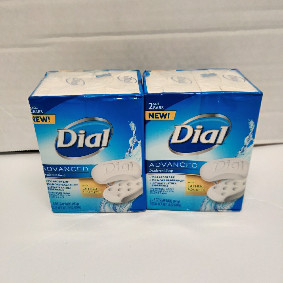 Dial Advanced Deodorant Soap Hydrofresh Scent w/ Lather Pockets 4-5oz ...