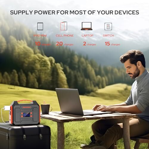 Portable Power Station 250Wh, Solar Generator Power Bank 110V Large ...
