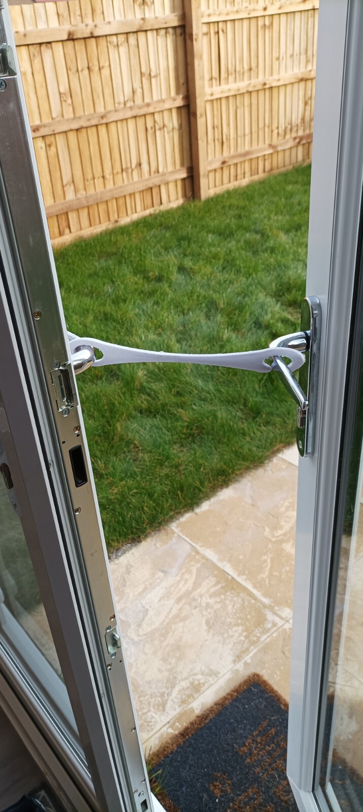 uPVC Door Restrictor Arm Patio French Doors 90 Degree Steel Stay With ...