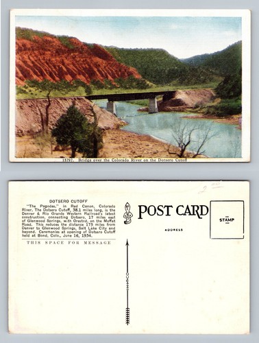 Dotsero, CO-Colorado, Bridge Colorado River Cutoff c1934 Vintage ...
