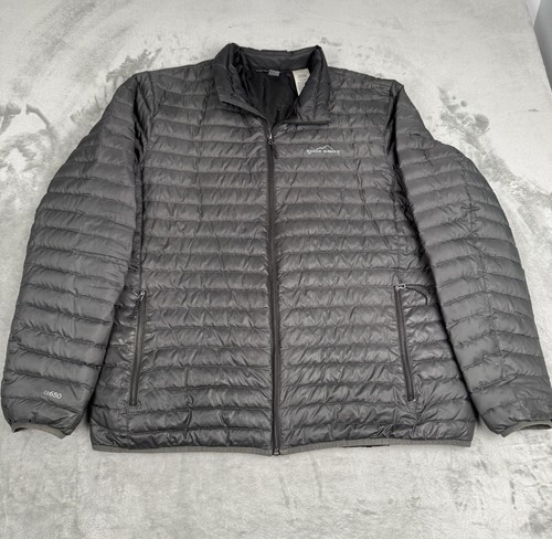Eddie Bauer Down Puffer Jacket Mens XL Gray EB650 Coat Winter Quilted ...