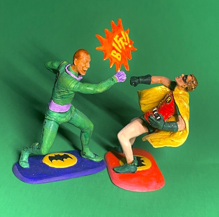 Ideal Style Mini 1/24 1966 Riddler punching Robin Resin (Unpainted ...