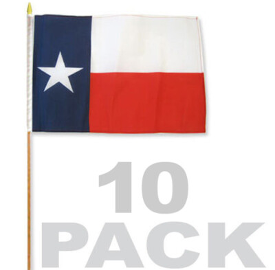 10 PACK - 12x18 TEXAS STICK FLAG State Hand Held Flag | eBay