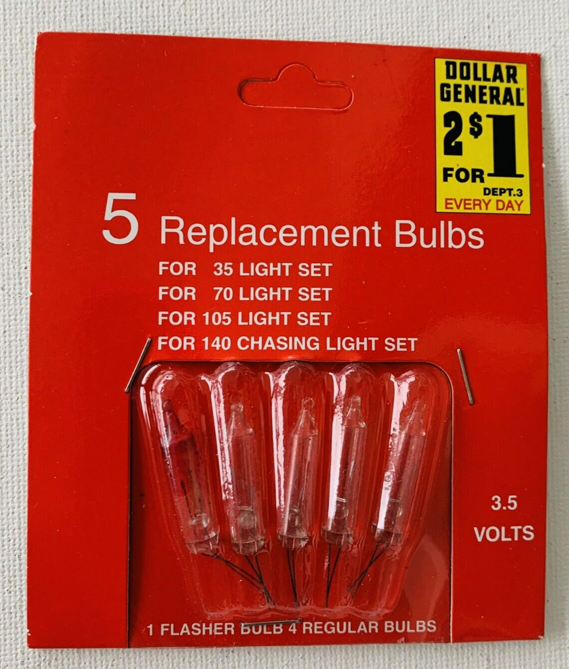 3.5 volt Christmas Light Bulbs Clear Mini for 35 70 105 140 String ...
