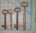 Antique vintage metal key lot x4 2-1/2 - 3-1/2" charm craft #C | eBay