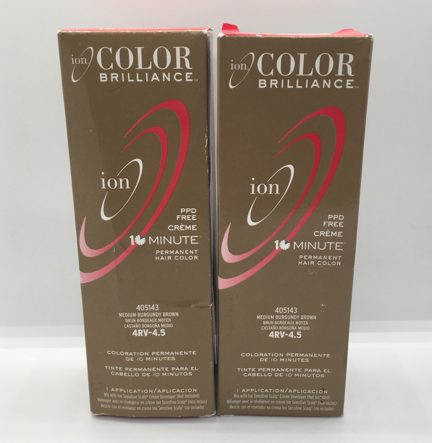 ION Color Brilliance 4RV-4.5 Medium Burgundy Brown Permanent Color Set ...