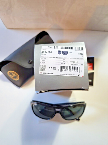 Ray Ban CATS 4000 black/green RB4128 601 60 sunglasses NEW | eBay