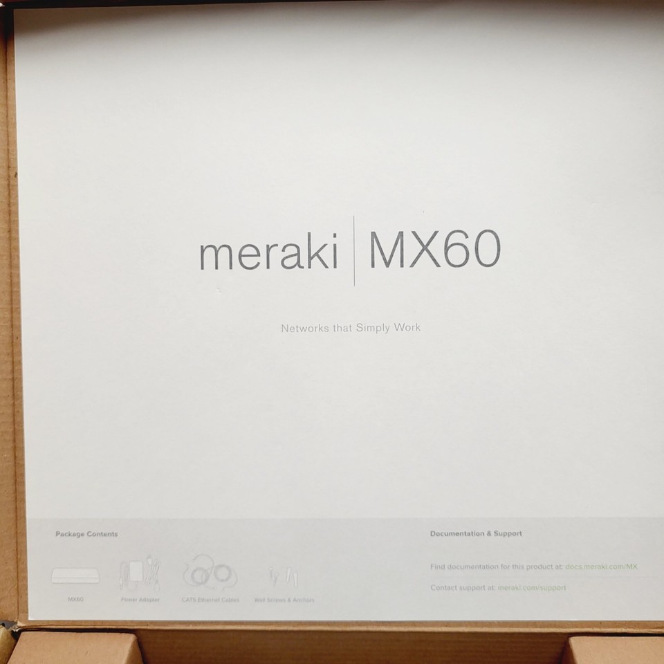Cisco Meraki MX60 Cloud Managed Security Appliance | eBay