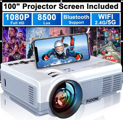 Projector with WiFi and Bluetooth, FUDONI 4K Supported Projector Native ...