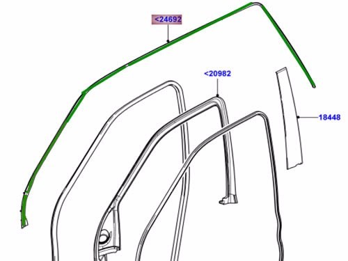 GENUINE LAND ROVER FRONT DOOR SEAL DRIP RAIL LR2 RH OEM LR033996 NEW ...