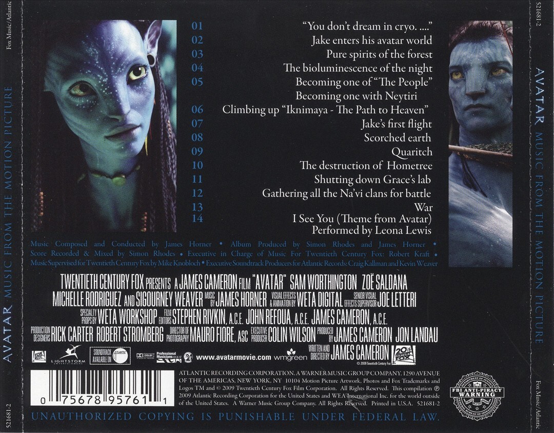 JAMES HORNER AVATAR [ORIGINAL MOTION PICTURE SOUNDTRACK] NEW CD ...