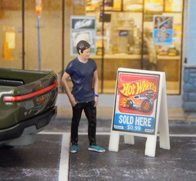 1/64 Diorama Display STREET SIGNS SIDEWALK Model City Scene Accessory S ...