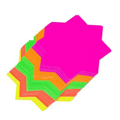 Neon Cards Fluorescent Stars Price Display Tags Flourescent Labels ...