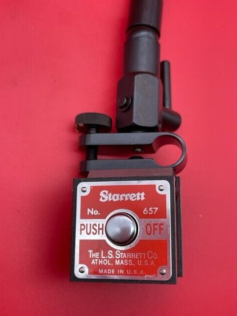 Starrett 657TW Magnetic Base with Flex-O-Post Assembly and Fine-Adj Att ...