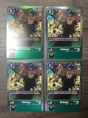 (4x) Digimon TCG Entmon BT6-052 R Double Diamond Playset | eBay