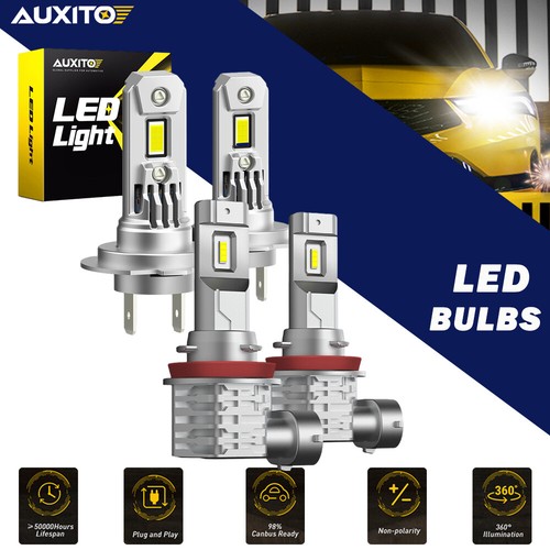 H11 H7 LED Headlight Globes 100W 24000LM White Bulbs High Low Beam Kit ...