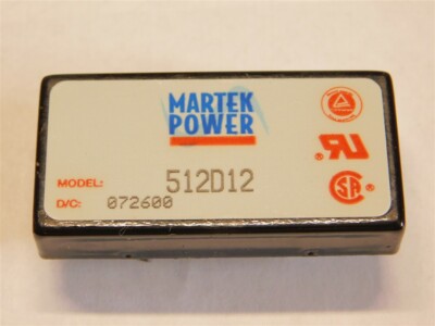 Martek Power 512D12 12V In, +-12V 210mA Out Dual Output DC/Dc Converter ...