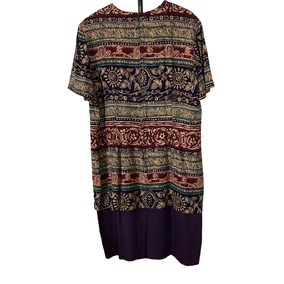 K.C. Spencer Shift Dress 16W Multicolor Tribal Retro Boho Chic ...