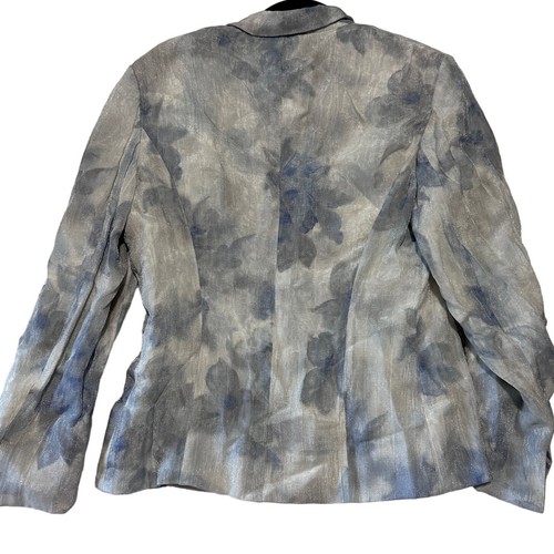 Armani Collezioni Womens size 10 Floral Print Jacket Blazer blue ...