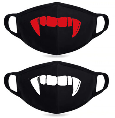 VAMP FANG Face Mask Washable Breathable Reusable Protection Vampire ...