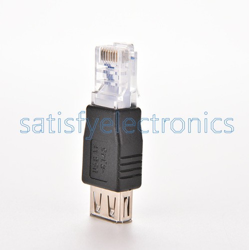 5PCS USB A Female To Ethernet LAN RJ45 Male Network Adapter Connector ...