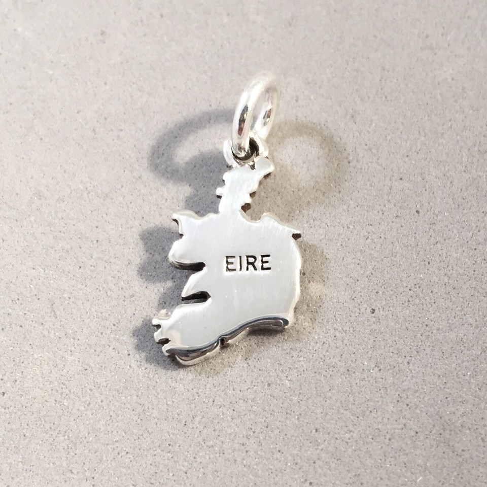 .925 Sterling Silver COUNTRY MAP CHARM Pendant Souvenir Travel NEW 925 ...