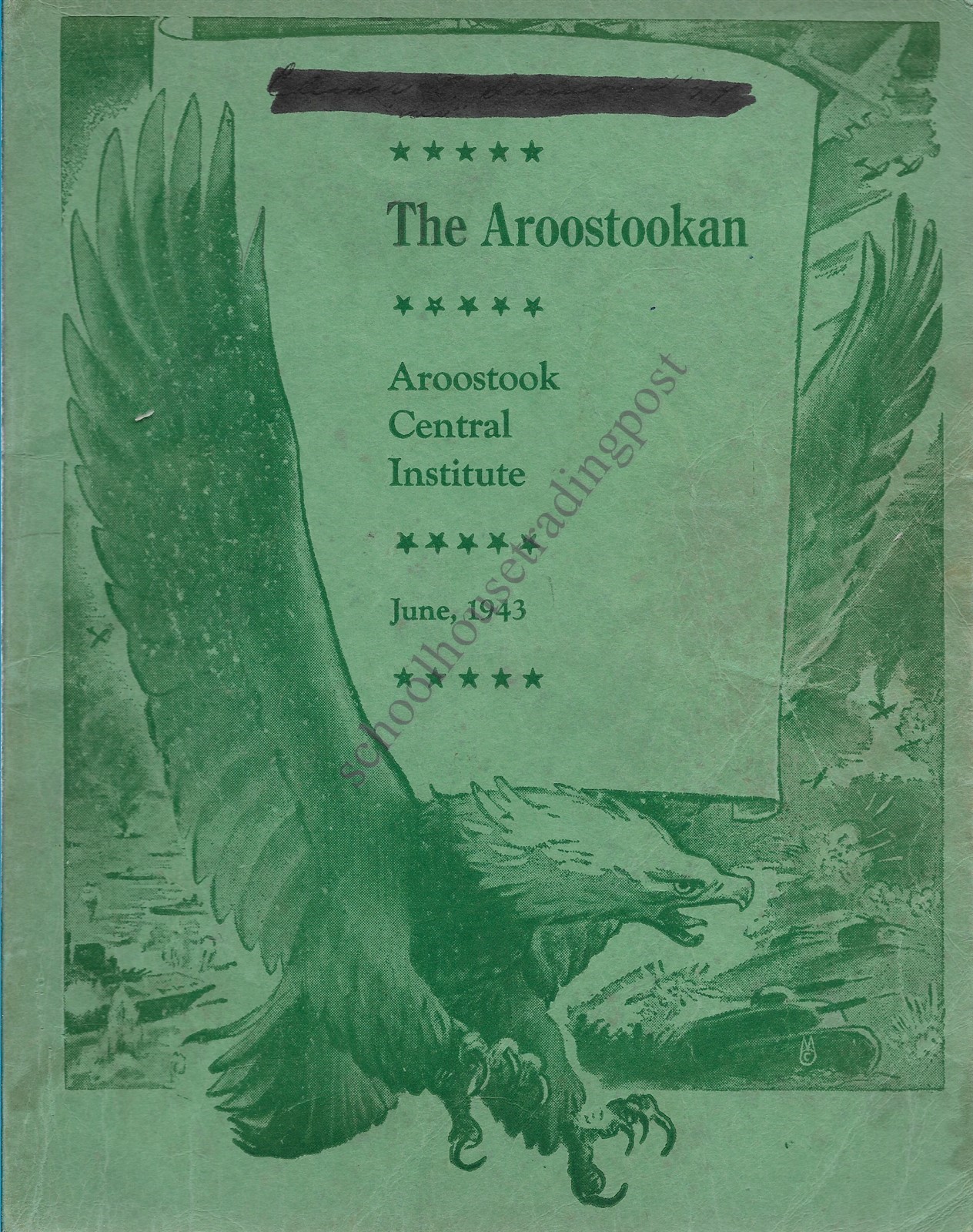 High School Yearbook Mars Hill ME Aroostook Central Institute Aroostookan 1943 | eBay