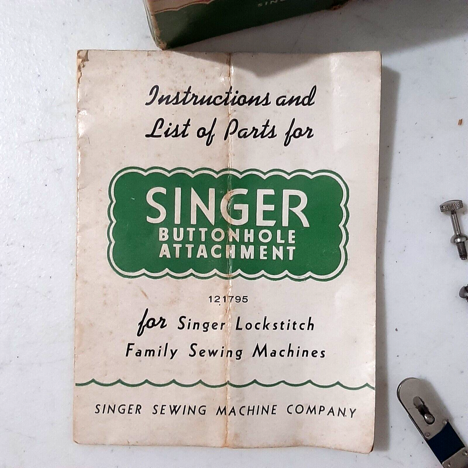 Vintage Singer Buttonhole Sewing Machine Attachment 121795 | eBay