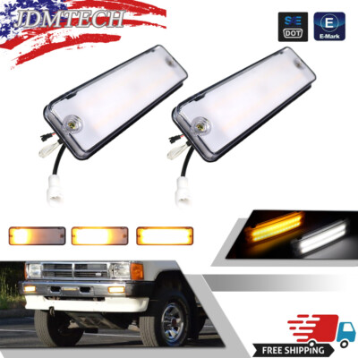 2X Clear Switchback LED DRL Turn Signal Lights For 84-88 Toyota 4Runner ...