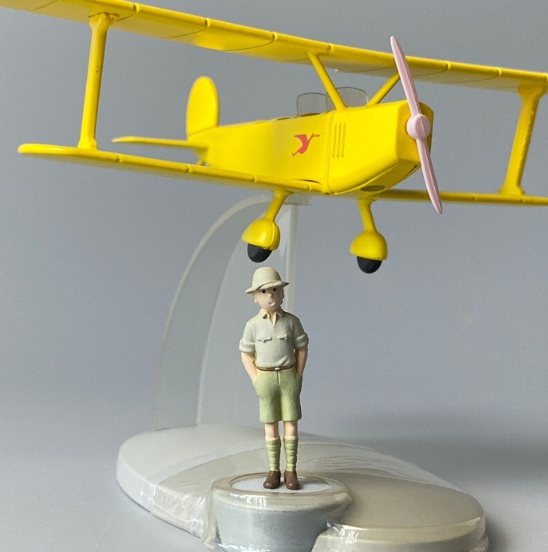 HERGE TINTIN Airplane #06 Tintin in Congo Biplane Yellow Aircraft ...