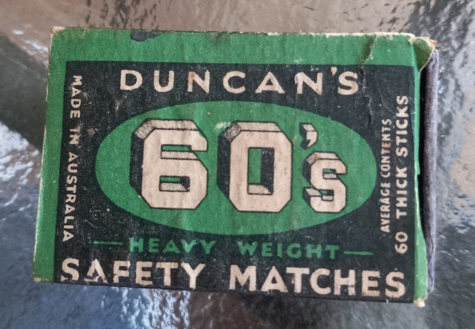 WWII, DUNCAN'S SAFETY MATCHES, Made in Australia, Stick Type, Quote on ...