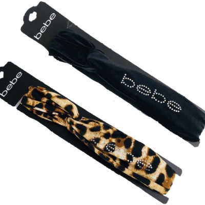 Bebe Black Logo Rhinestone Headband OR Bebe Rhinestone Logo Animal ...