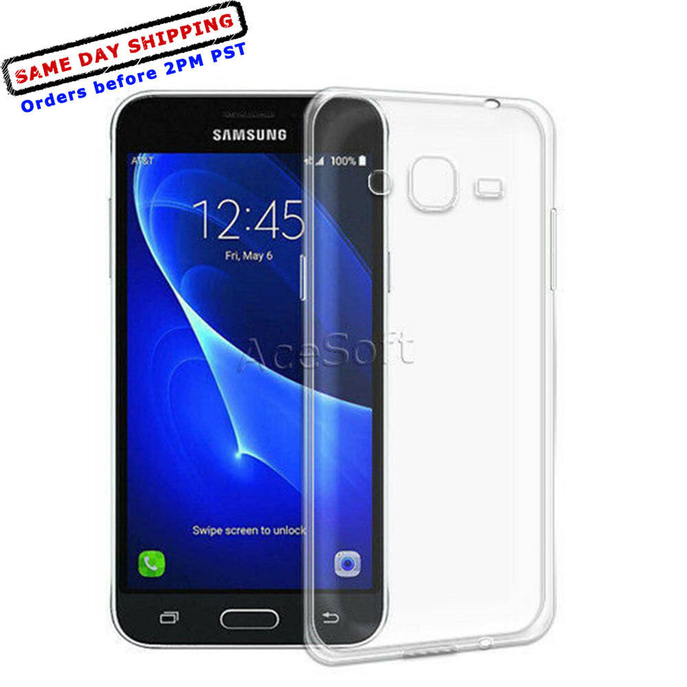 Premium Real Transparent Slim Soft TPU Case f Samsung Galaxy J3 V SM ...