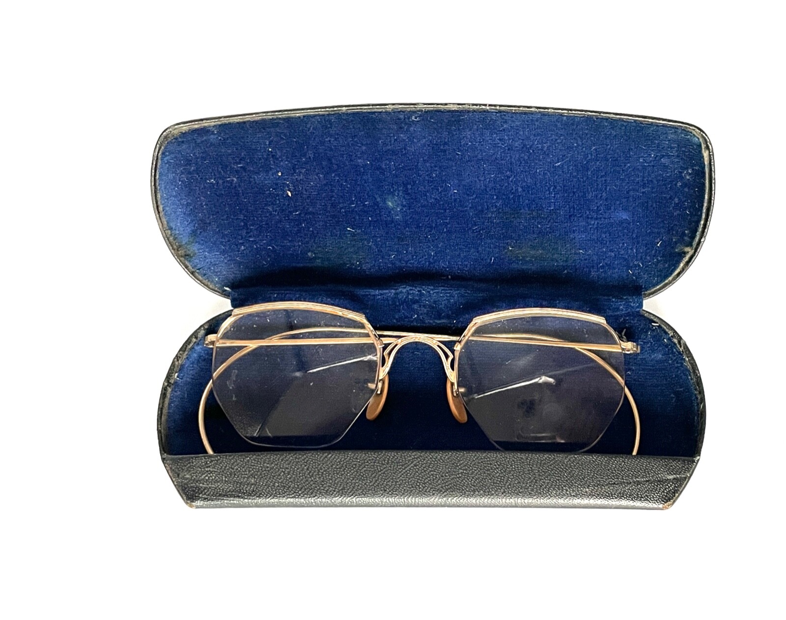 Antique Vintage Semi Rimmed Cable Temples 1/10 12k G.… - Gem