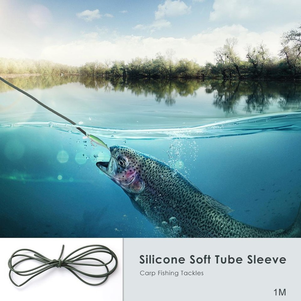 1m DIY Silicone Soft Rigs Tube Sleeve for Carp Fishing Tackles (Green ...