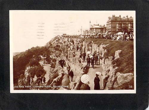 B4250 UK Folkestone Zig Zag Path looking West pu1928 vintage postcard ...